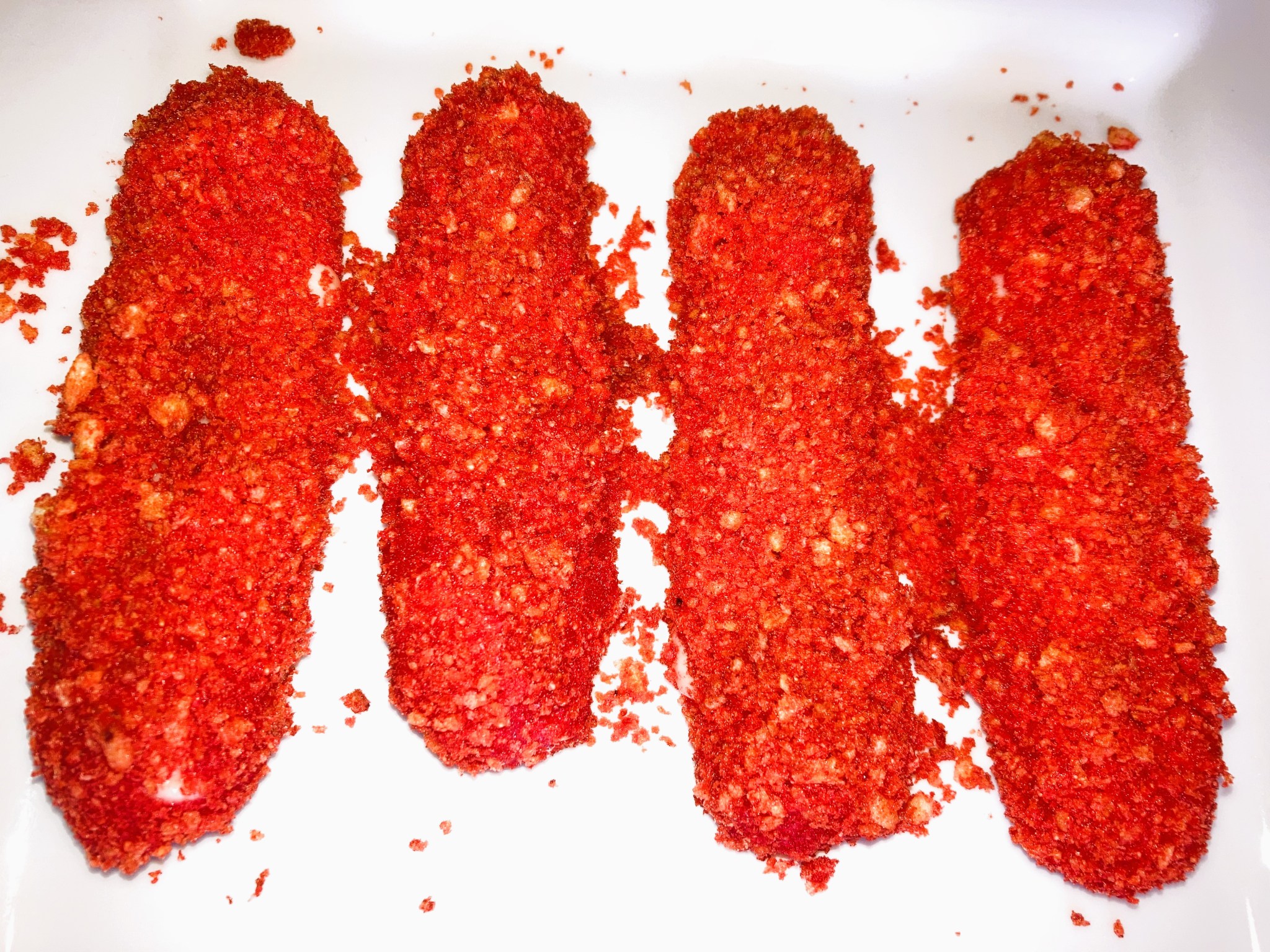 Flamin’ Hot Cheeto Mozzarella Sticks – Kell's Cooking